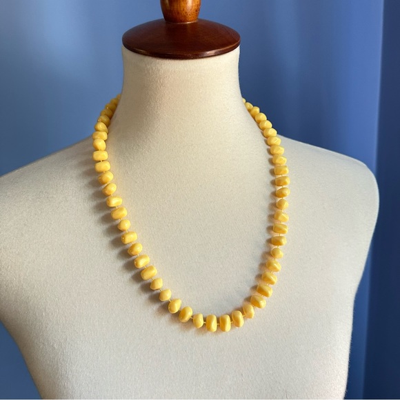 Vintage | Jewelry | Vintage Butter Yellow Plastic Nugget Bead Necklace ...